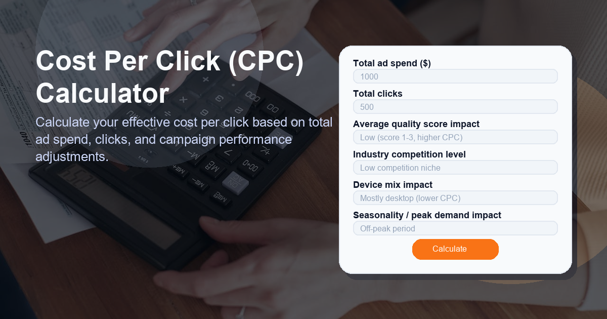 Cost Per Click (CPC) Calculator - ROIhacks.com