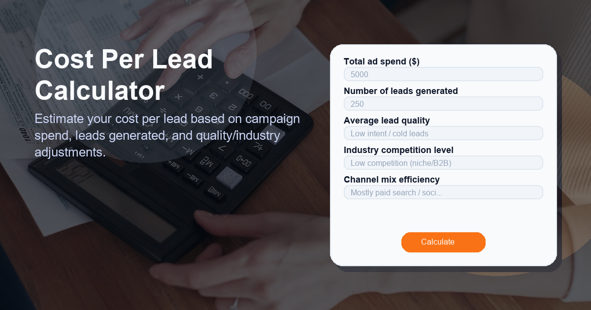 Cost Per Lead Calculator - ROIhacks.com