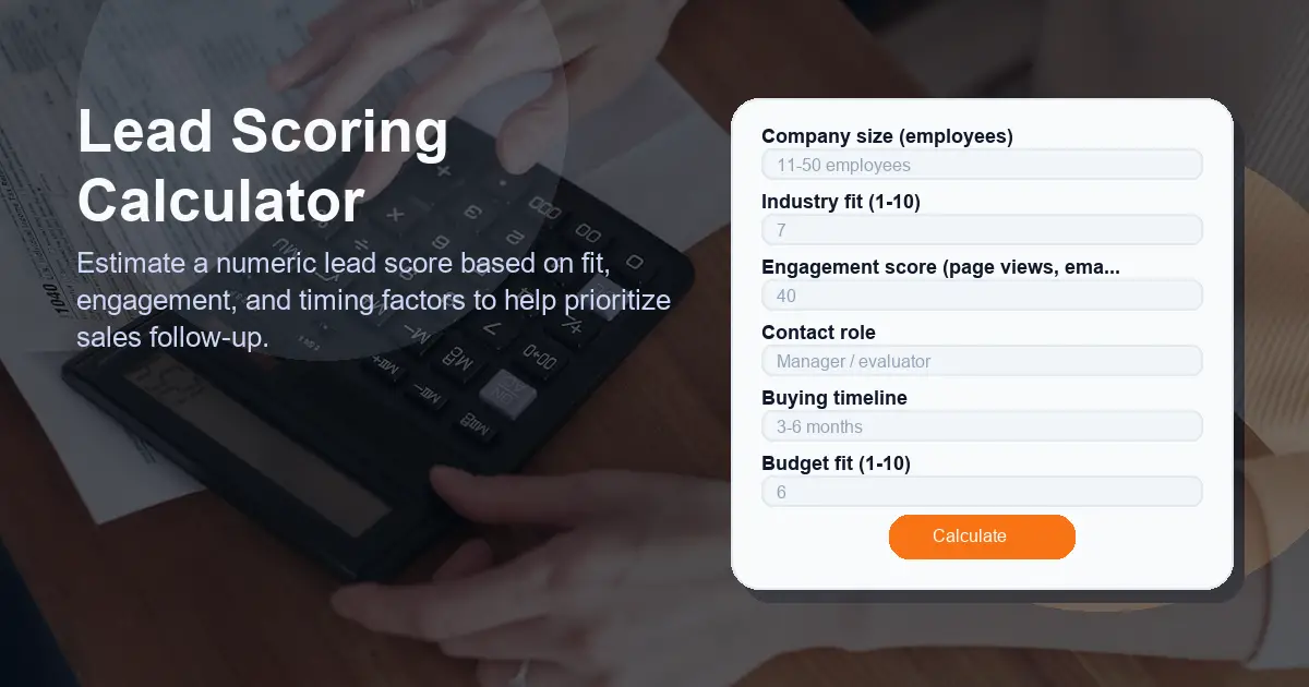 Lead Scoring Calculator - ROIhacks.com