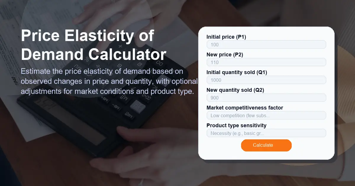 Price Elasticity Of Demand Calculator - ROIhacks.com