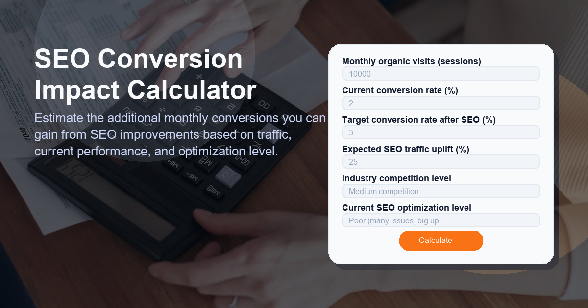 SEO Conversion Impact Calculator - ROIhacks.com
