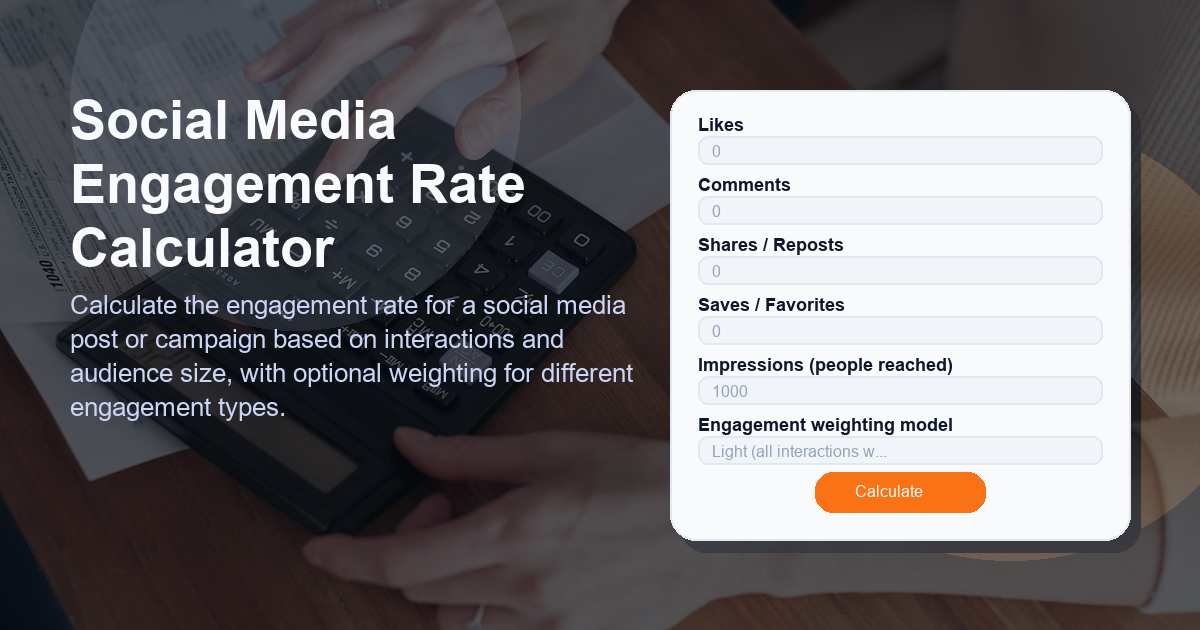 Social Media Engagement Rate Calculator - ROIhacks.com